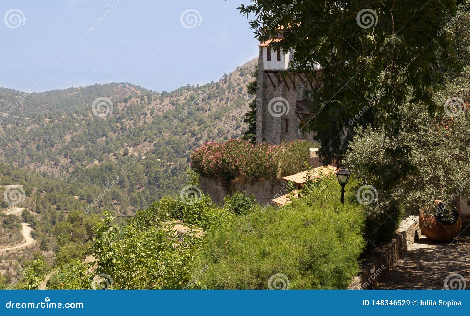 Cyprus. Beautiful Summer Landscape. Monastery Courtyard. Stock Image ...