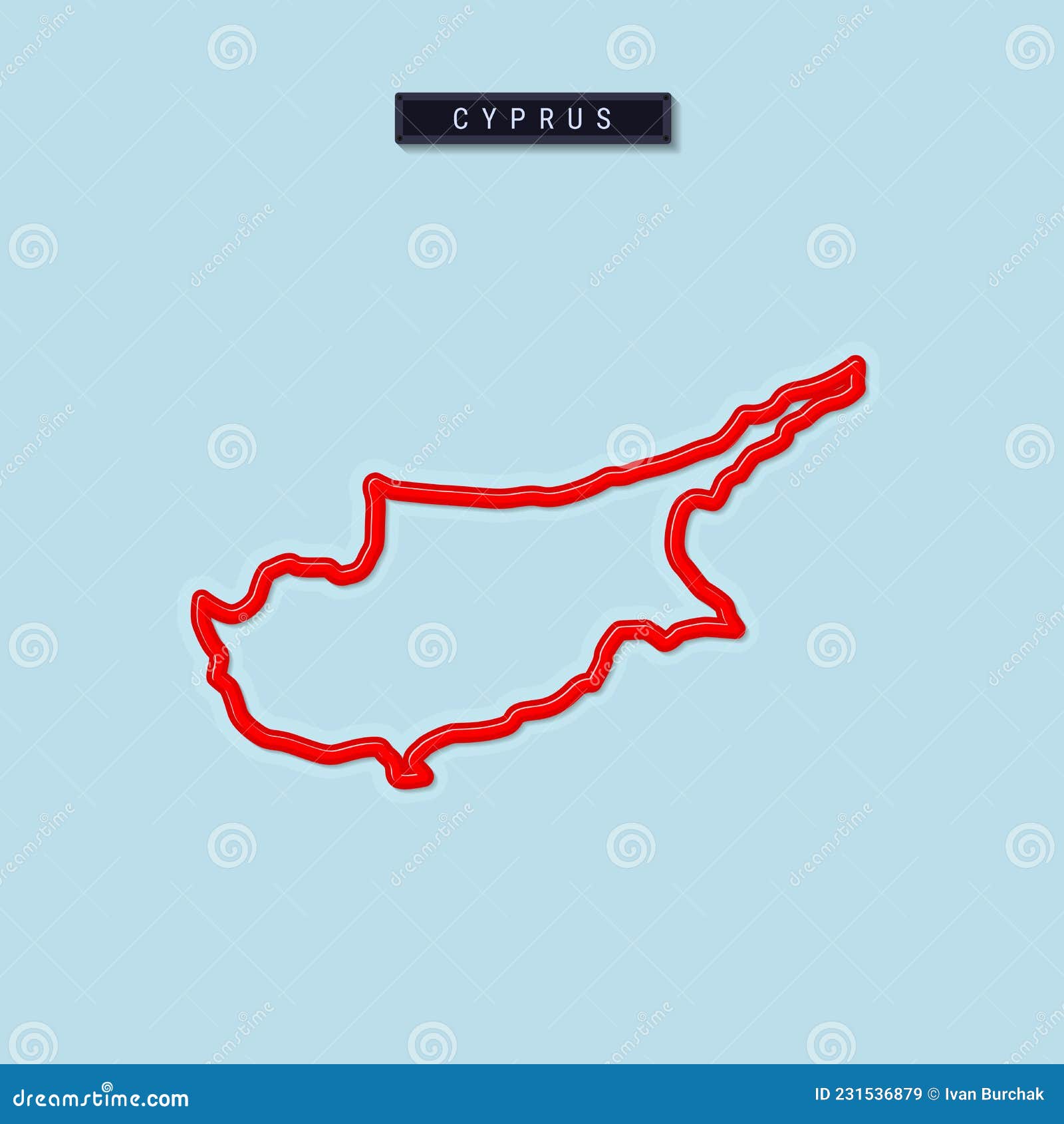 Cyprus Bold Outline Map. Vector Illustration Stock Vector ... Cyprus Bold Outline Map. Vector Illustration Stock Vector ...