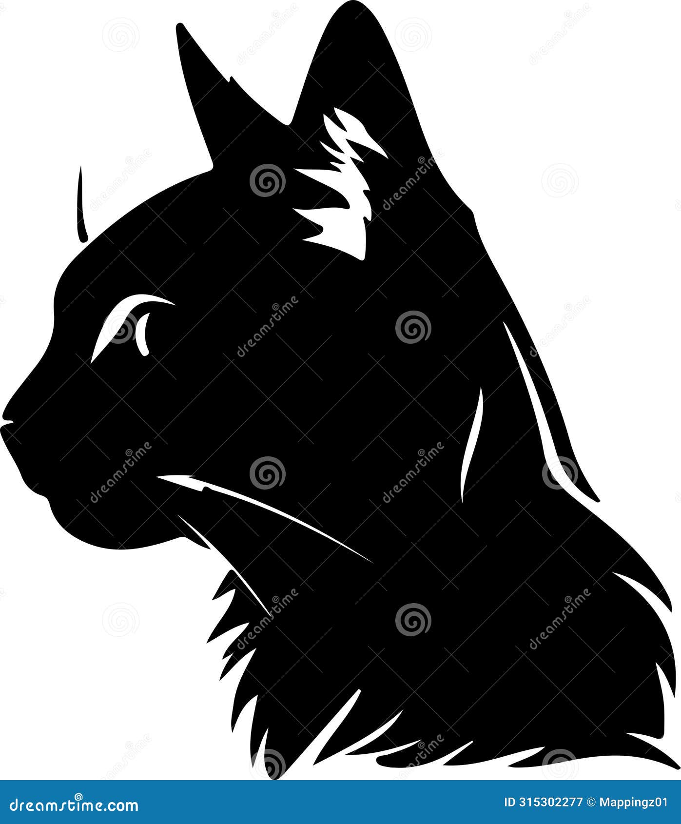 Cyprus Cat Black Silhouette Generative Ai Stock Vector - Illustration ...