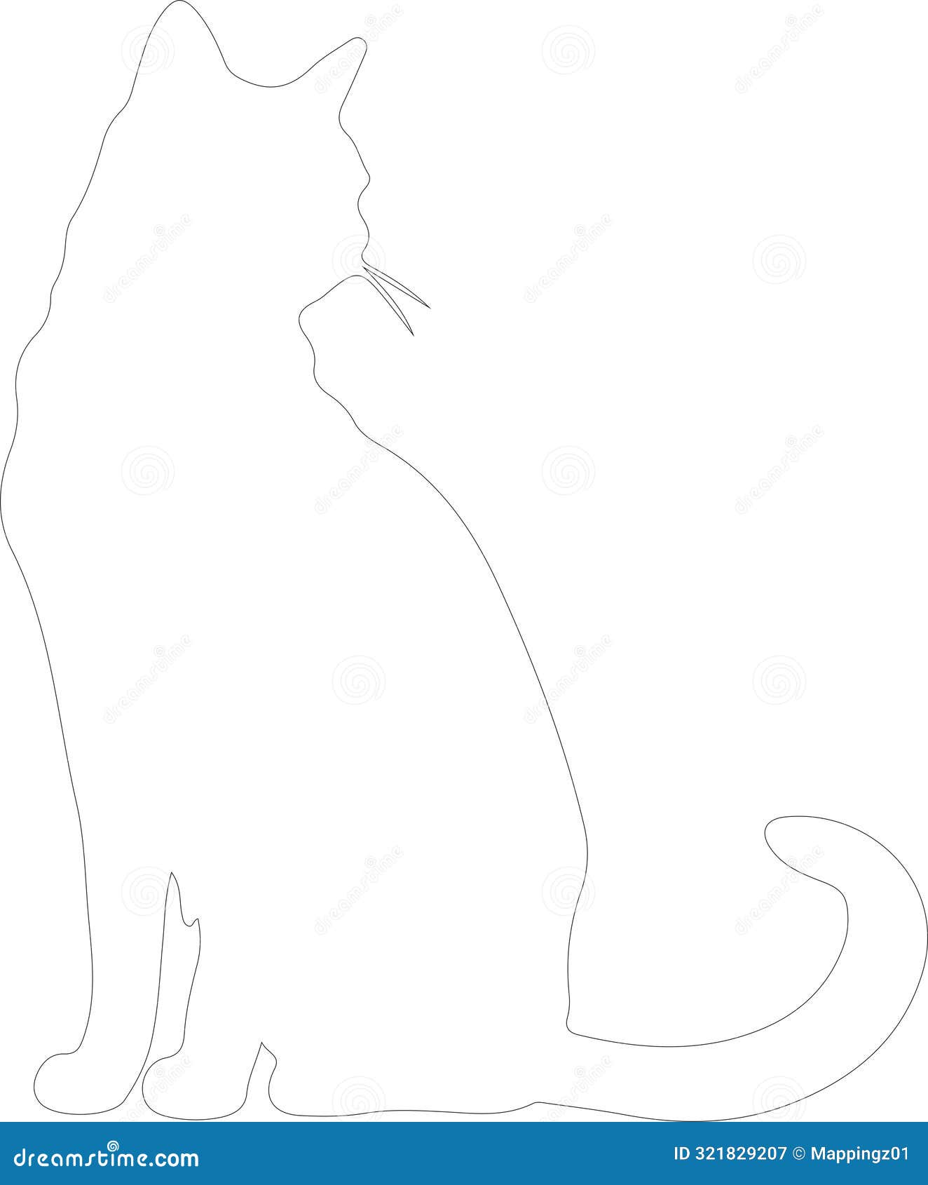 Cyprus Cat Outline Outline Silhouette Generative Ai Stock Vector ...