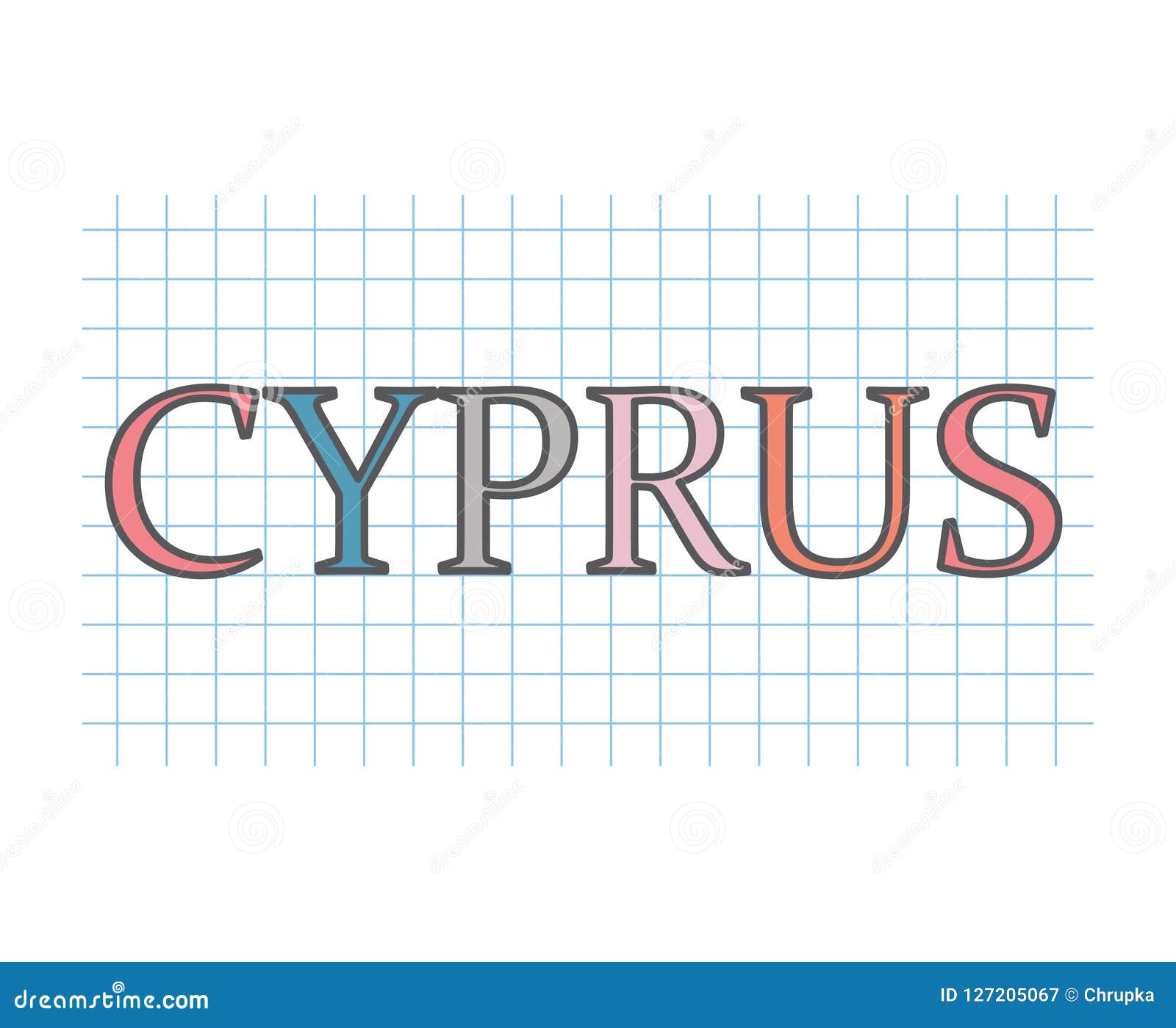 Cyprus on Checkered Paper Texture Stock Vector - Illustration of ...
