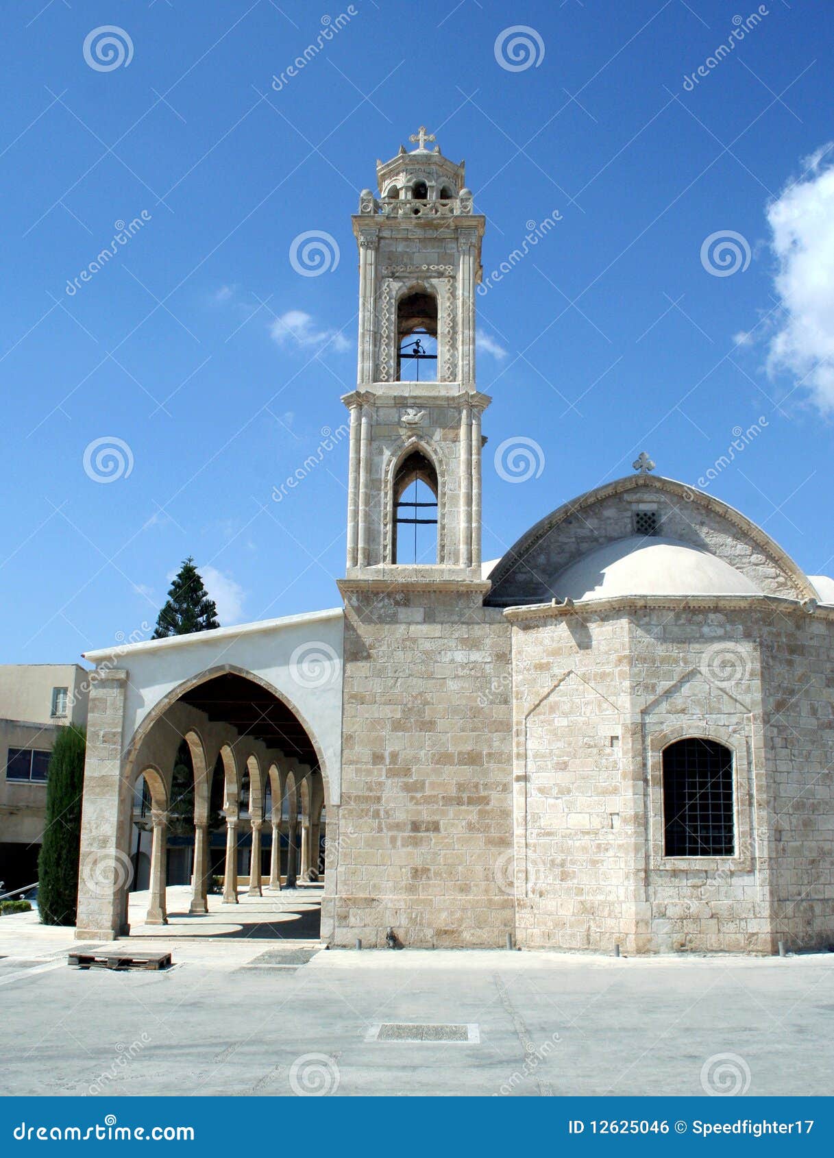 Cyprus Church and Bell Tower Stock Photo - Image of space, cloudscape ...