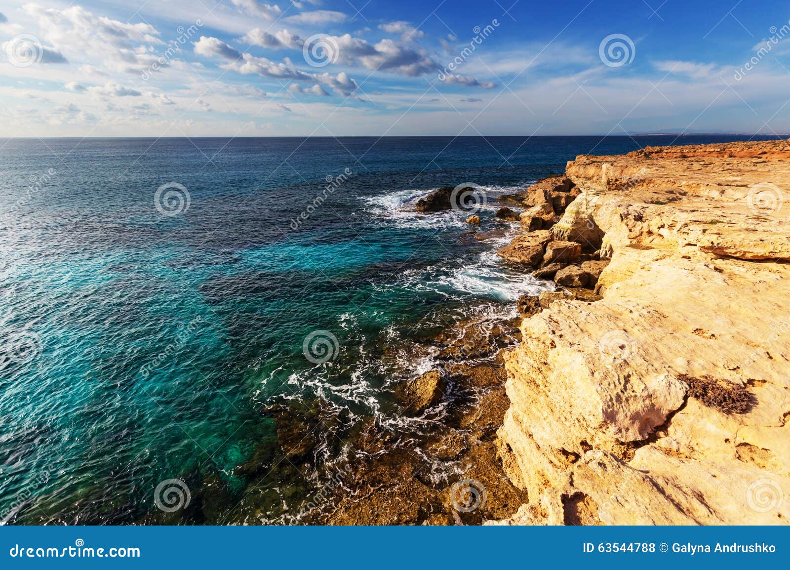 Cyprus coast stock photo. Image of diving, beach, mediterranean - 63544788