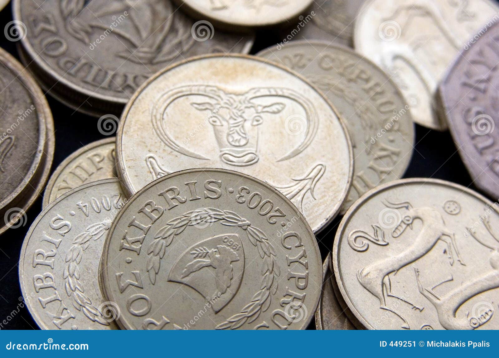 Cyprus Coins stock image. Image of exchange, copper, consumer - 449251