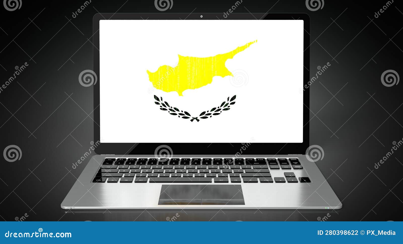 Cyprus - Country Flag and Binary Code on Laptop Screen Stock ...