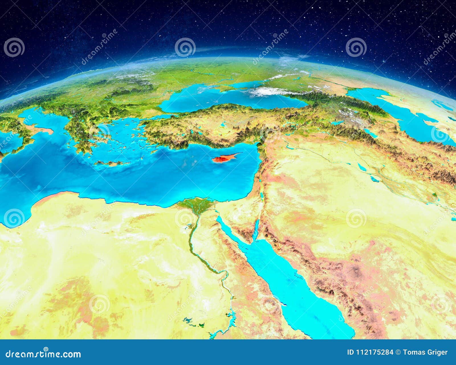 Cyprus on Earth stock illustration. Illustration of earth - 112175284