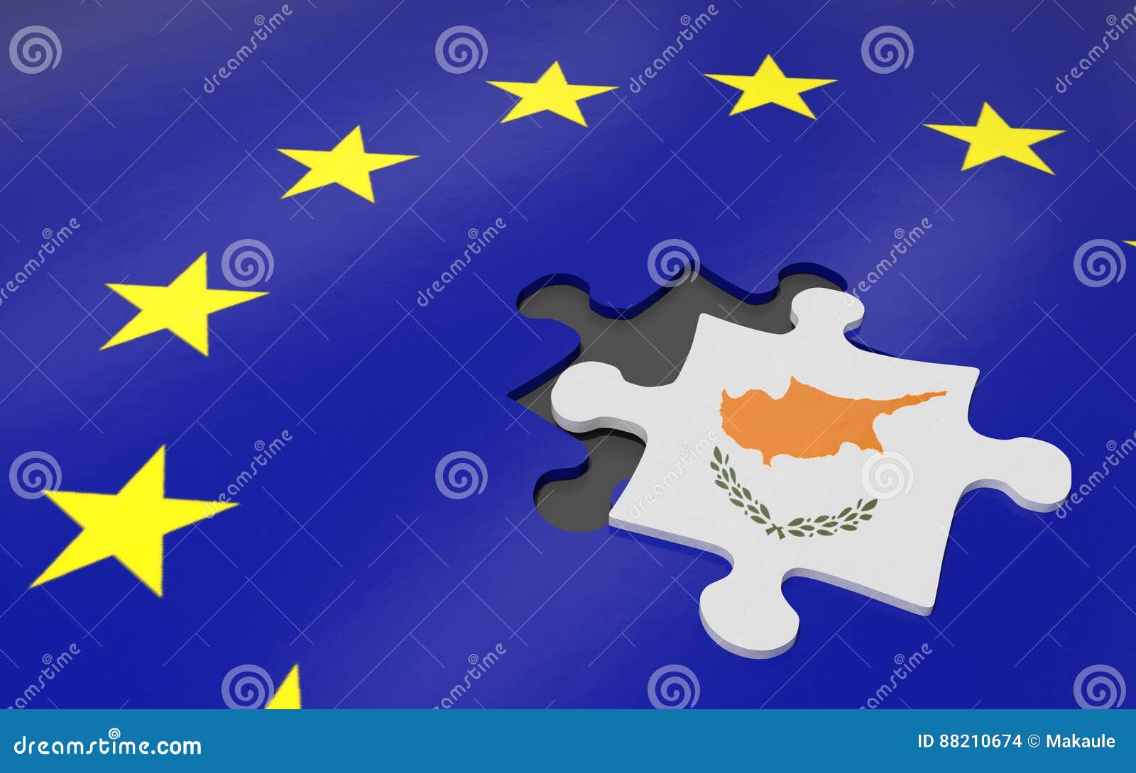 Cyprus and EU stock illustration. Illustration of flag - 88210674