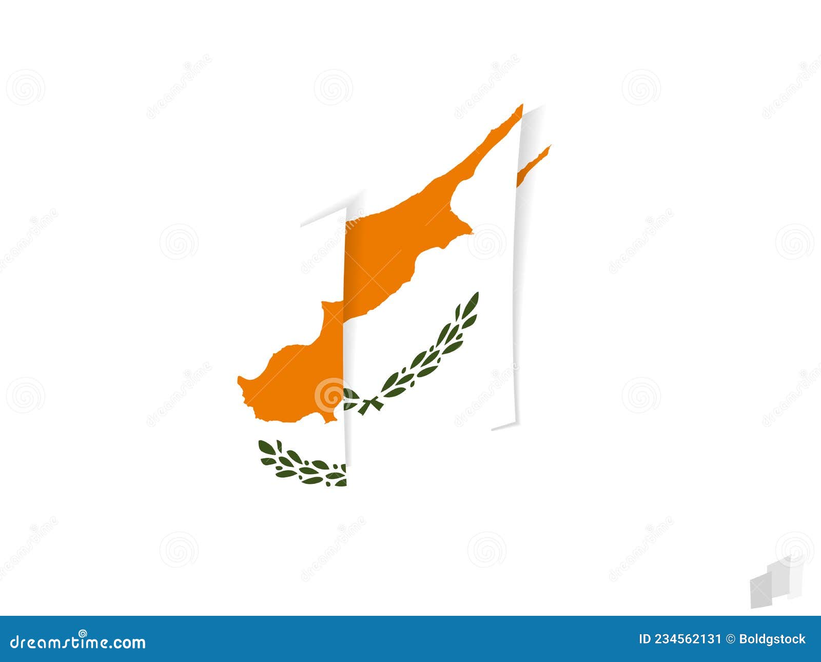 Cyprus Flag in an Abstract Ripped Design. Modern Design of the Cyprus ...