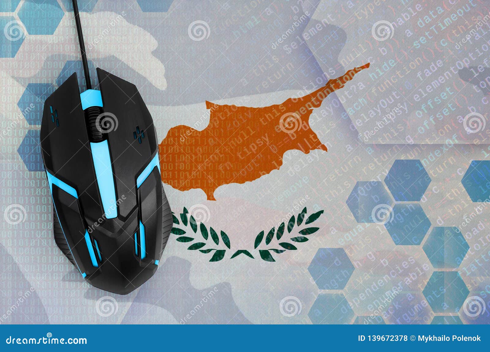 Cyprus Flag and Computer Mouse. Digital Threat, Illegal Actions on the ...