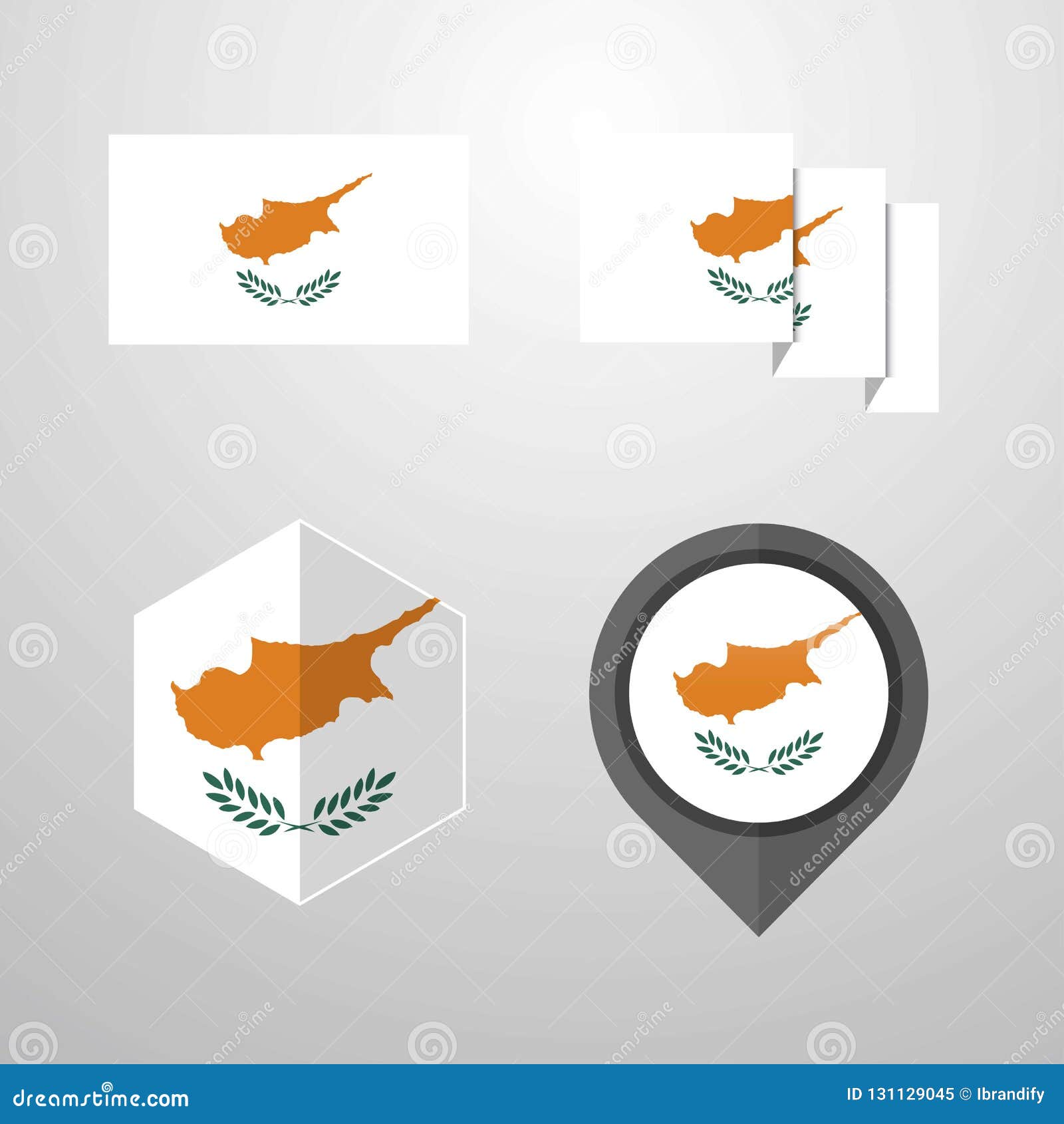 Cyprus Flag Design Set Vector Stock Vector - Illustration of sign, icon ...