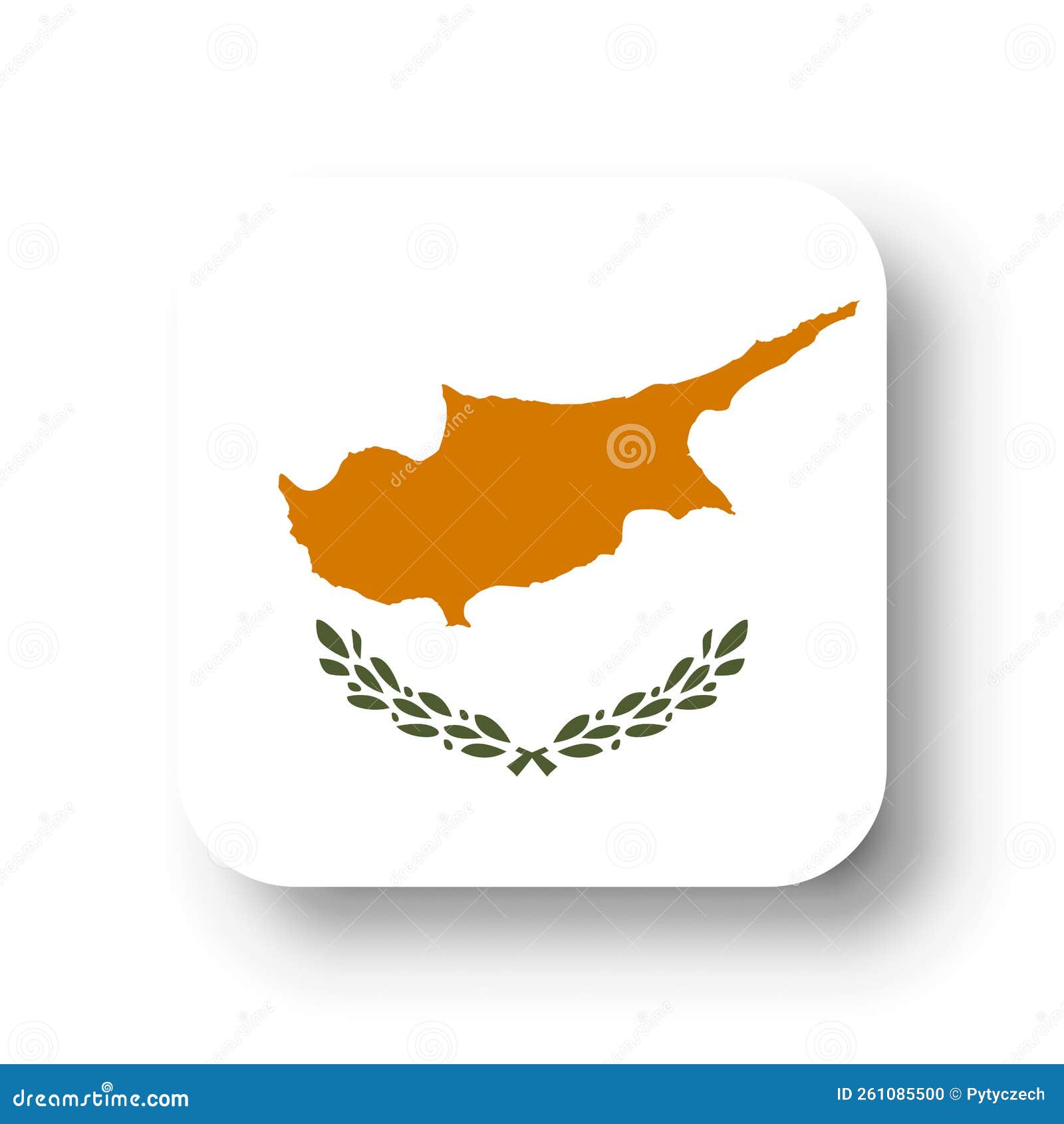 Rounded Square Vector Flag of Cyprus Stock Vector - Illustration of ...