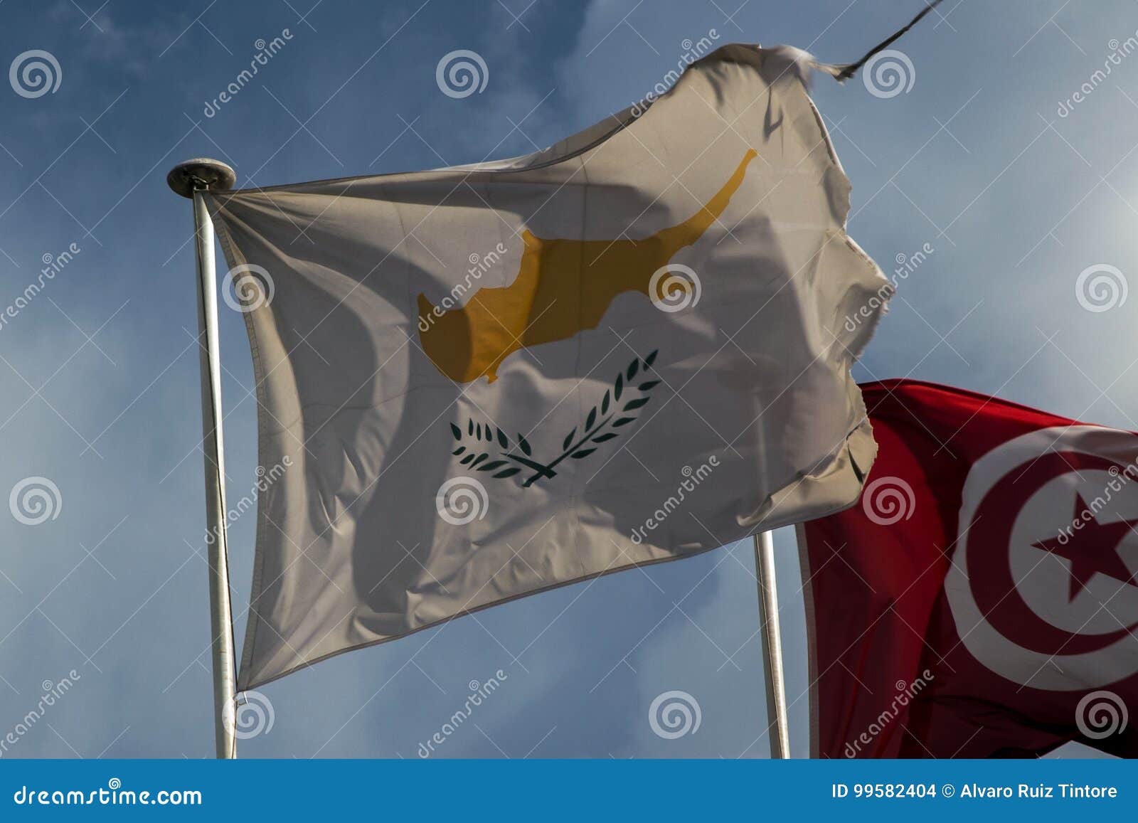 Cyprus flag stock photo. Image of flag, barcelona, mediterranean - 99582404