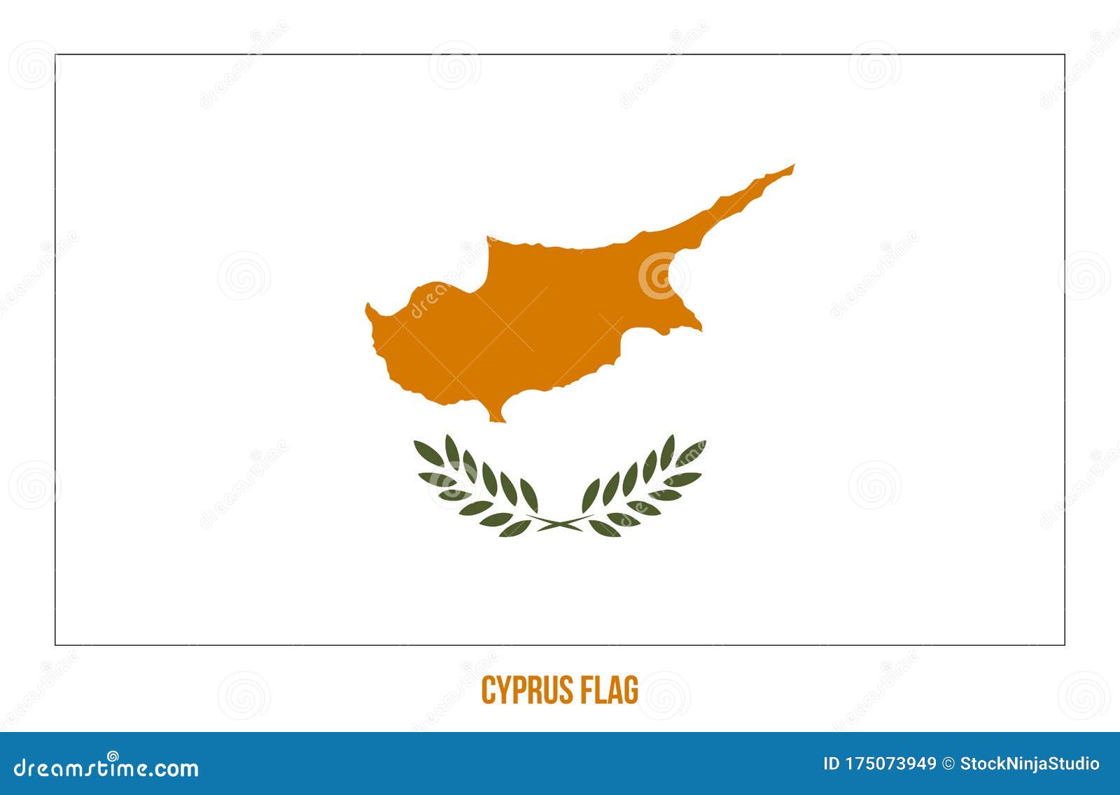 Cyprus Flag Vector Illustration on White Background. Cyprus National ...