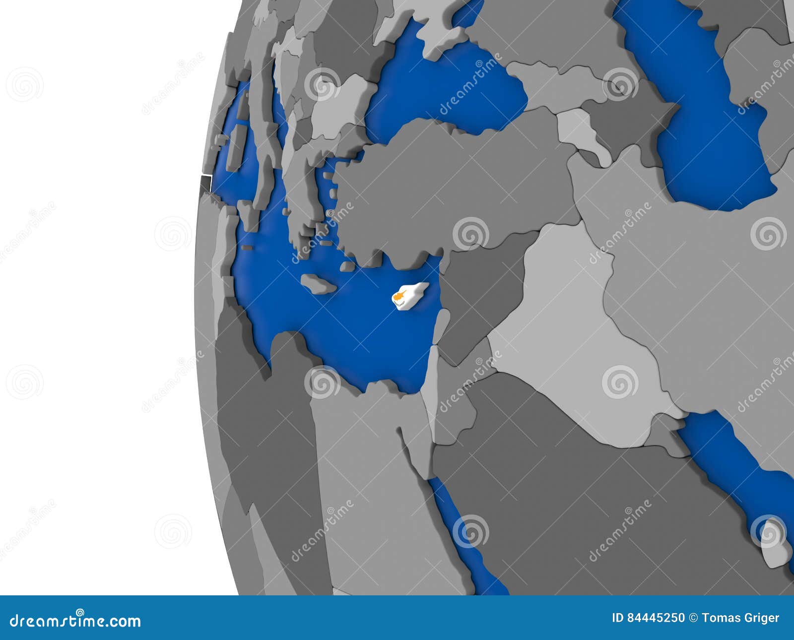 Cyprus on globe stock illustration. Illustration of symbol - 84445250