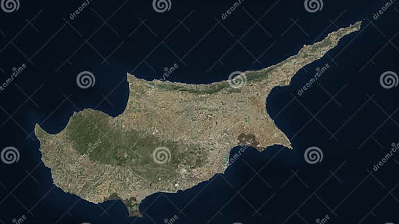 Cyprus Highlighted. Low-res Satellite Stock Illustration - Illustration ...
