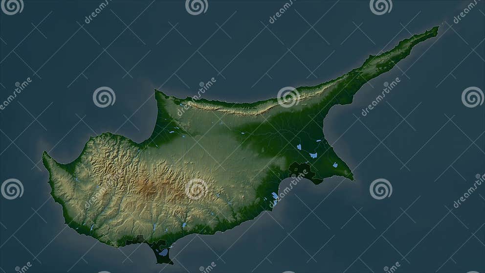 Cyprus Highlighted. Physical Stock Illustration - Illustration of ...
