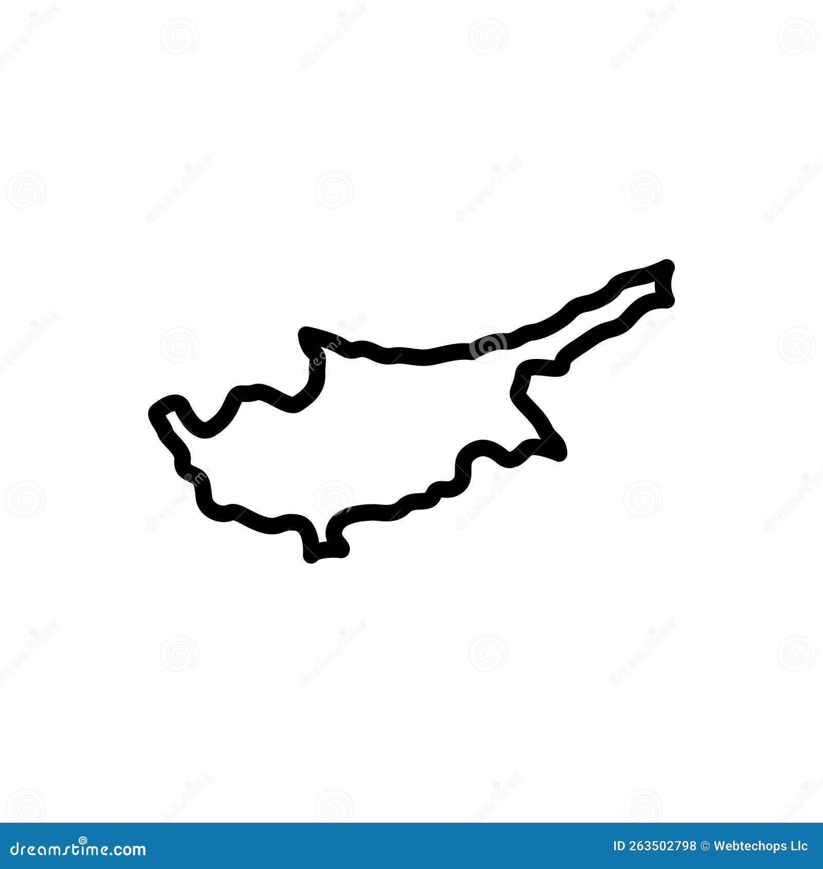 Black Line Icon for Cyprus, Map and Country Stock Vector - Illustration ...