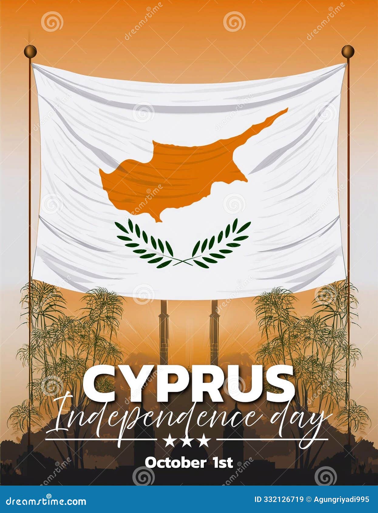 Cyprus Independence Day Poster Design Stock Illustration - Illustration ...