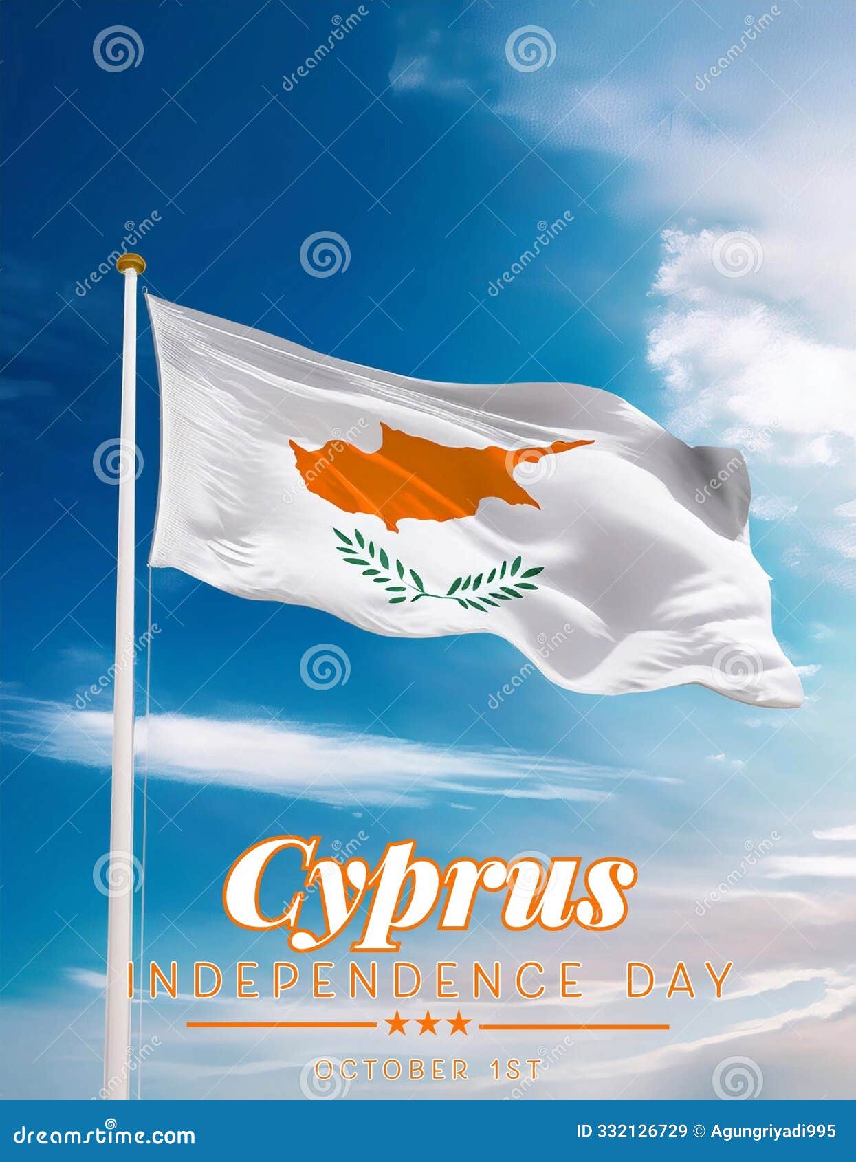 Cyprus Independence Day Poster Design Stock Illustration - Illustration ...
