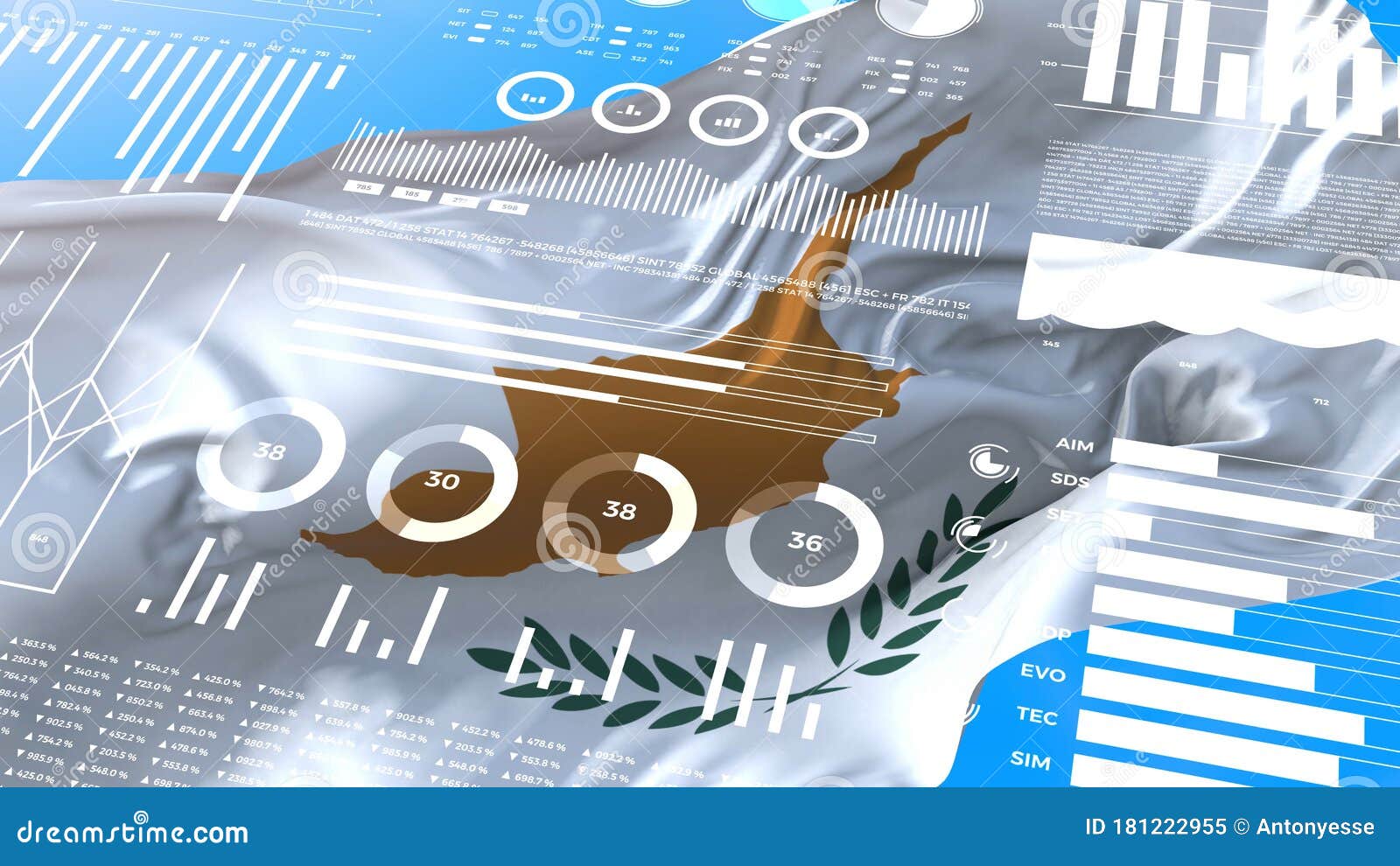 Cyprus Map Infographics Vector Template With Regions And Pointer Marks ...