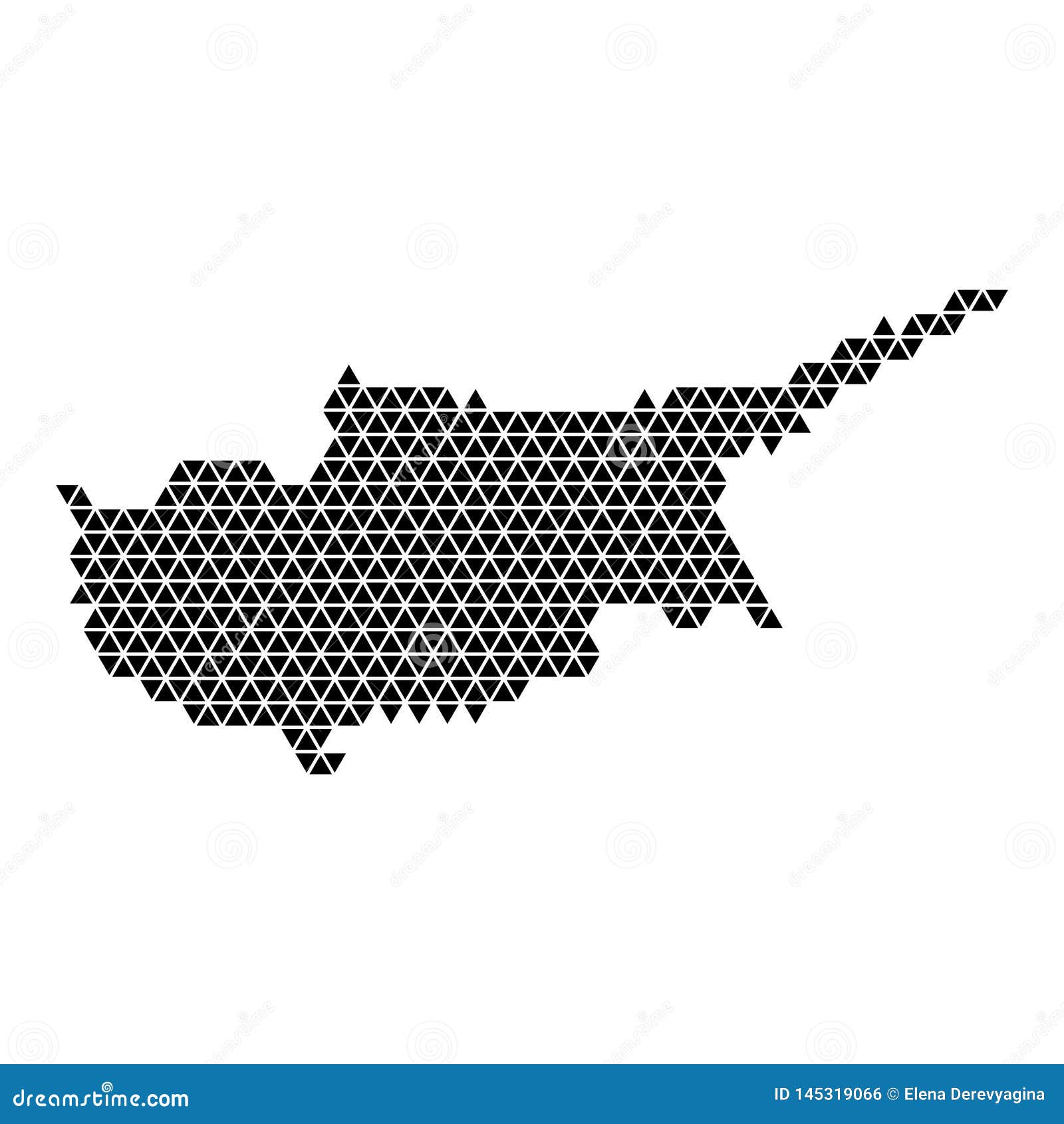 Cyprus Map Abstract Schematic from Black Triangles Repeating Pattern ...