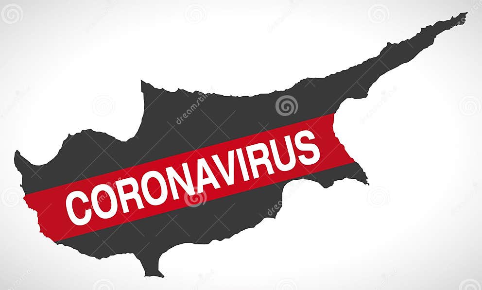 Cyprus Map with Coronavirus Warning Illustration Stock Vector ...