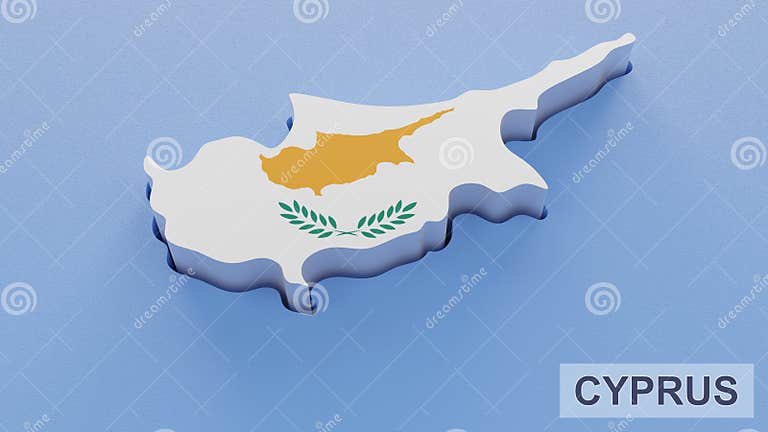 Cyprus map 3D illustration stock illustration. Illustration of ...