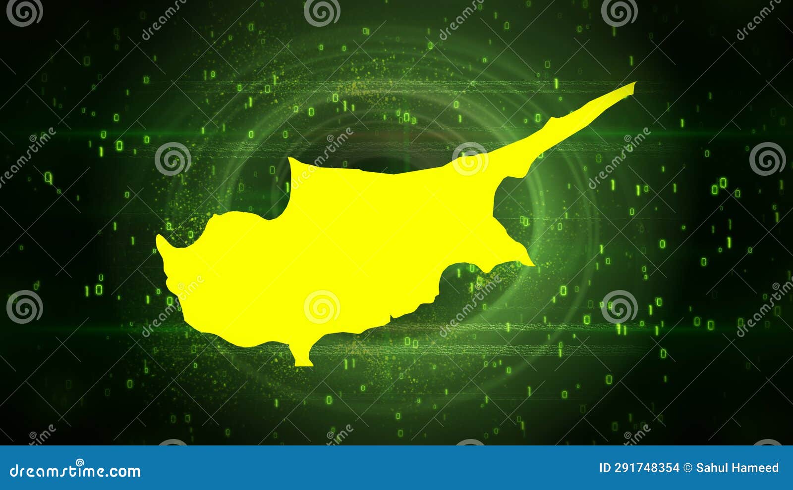 Cyprus Map on Digital Background Stock Illustration - Illustration of ...