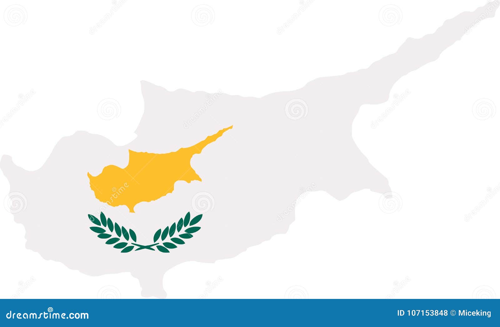 Cyprus map with flag stock illustration. Illustration of symbol - 107153848