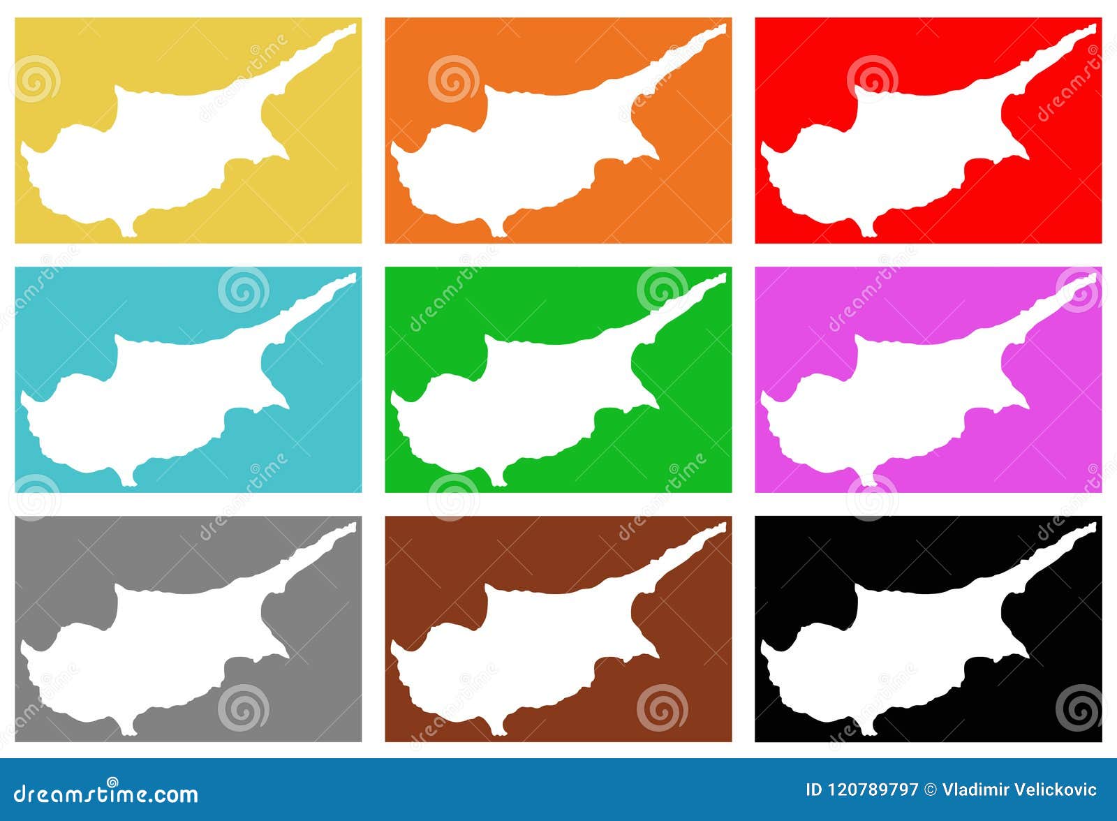 Cyprus Map - Island Country in the Eastern Mediterranean Stock Vector ...