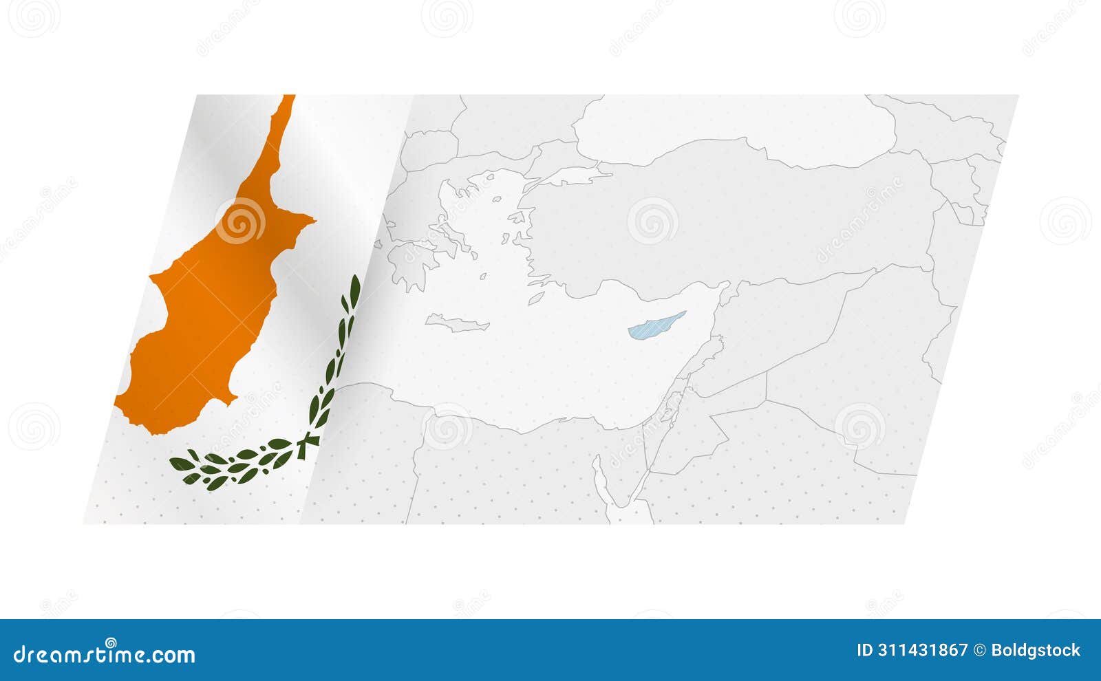 Cyprus Map in Modern Style with Flag of Cyprus on Left Side Stock ...
