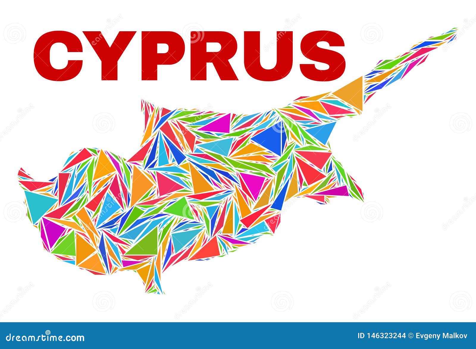 Cyprus Map - Mosaic of Color Triangles Stock Vector - Illustration of ...