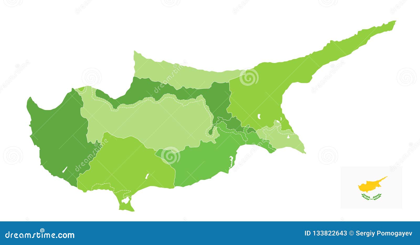 Cyprus Map Spot Green Colors Isolated on White. No Text Stock Vector ...