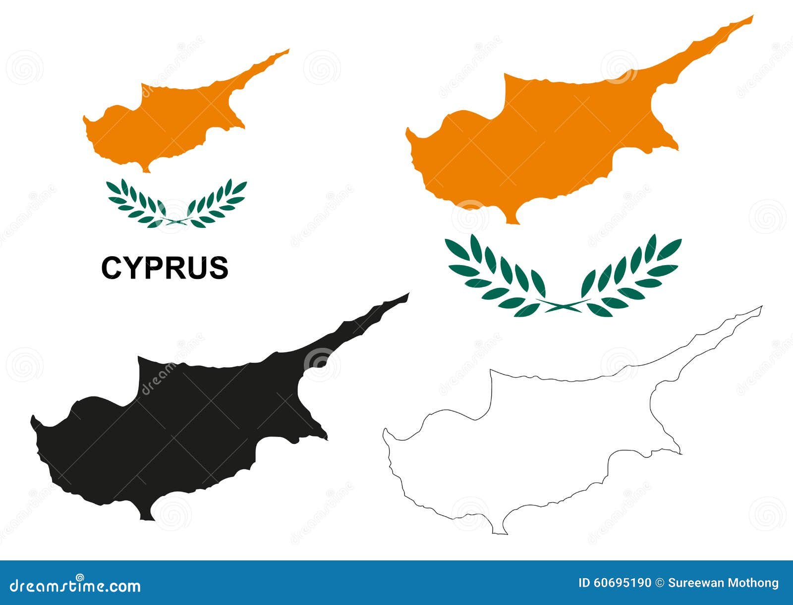 Cyprus Map Vector, Cyprus Flag Vector, Isolated Cyprus Stock Vector ...