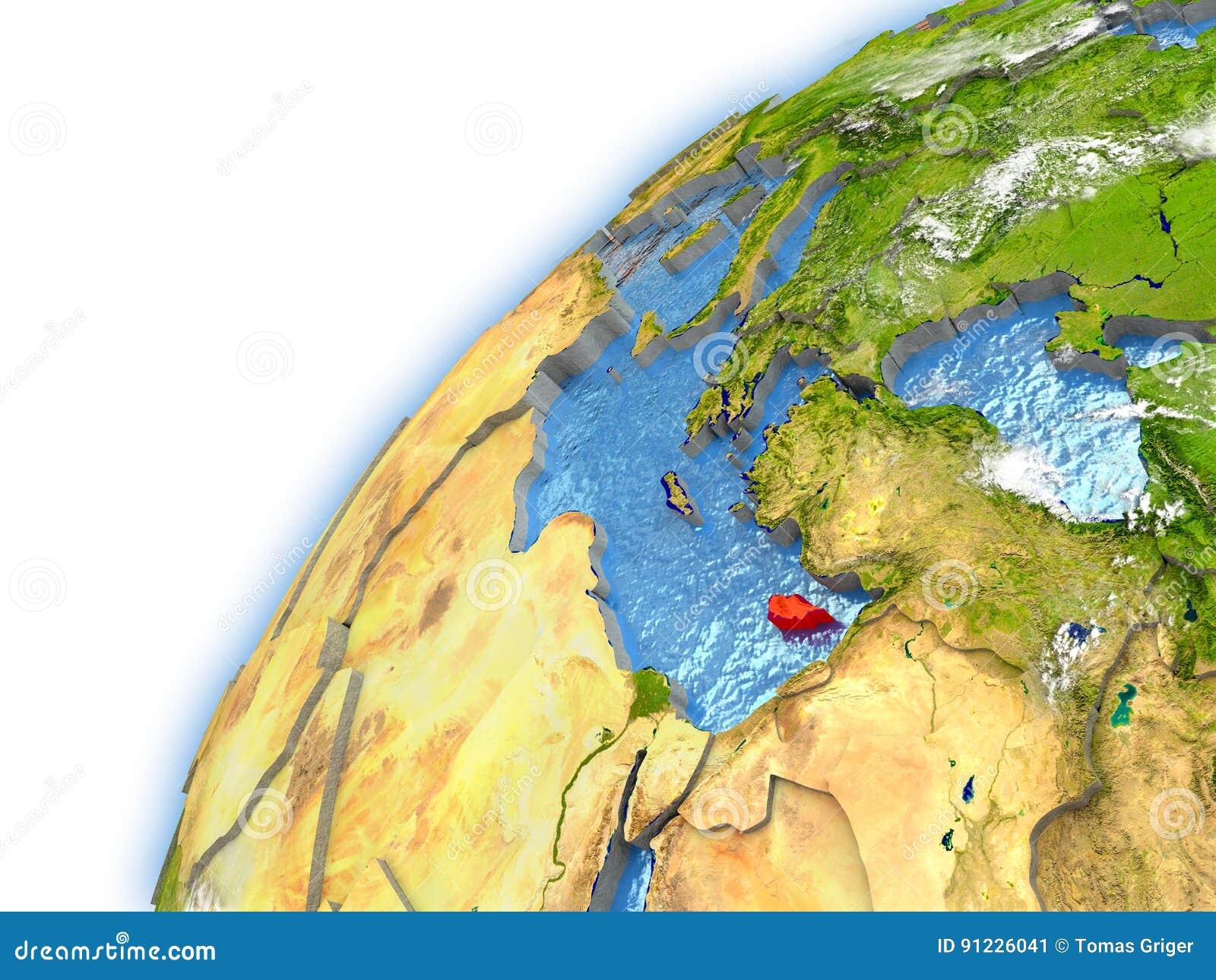 Cyprus on Model of Planet Earth Stock Illustration - Illustration of ...