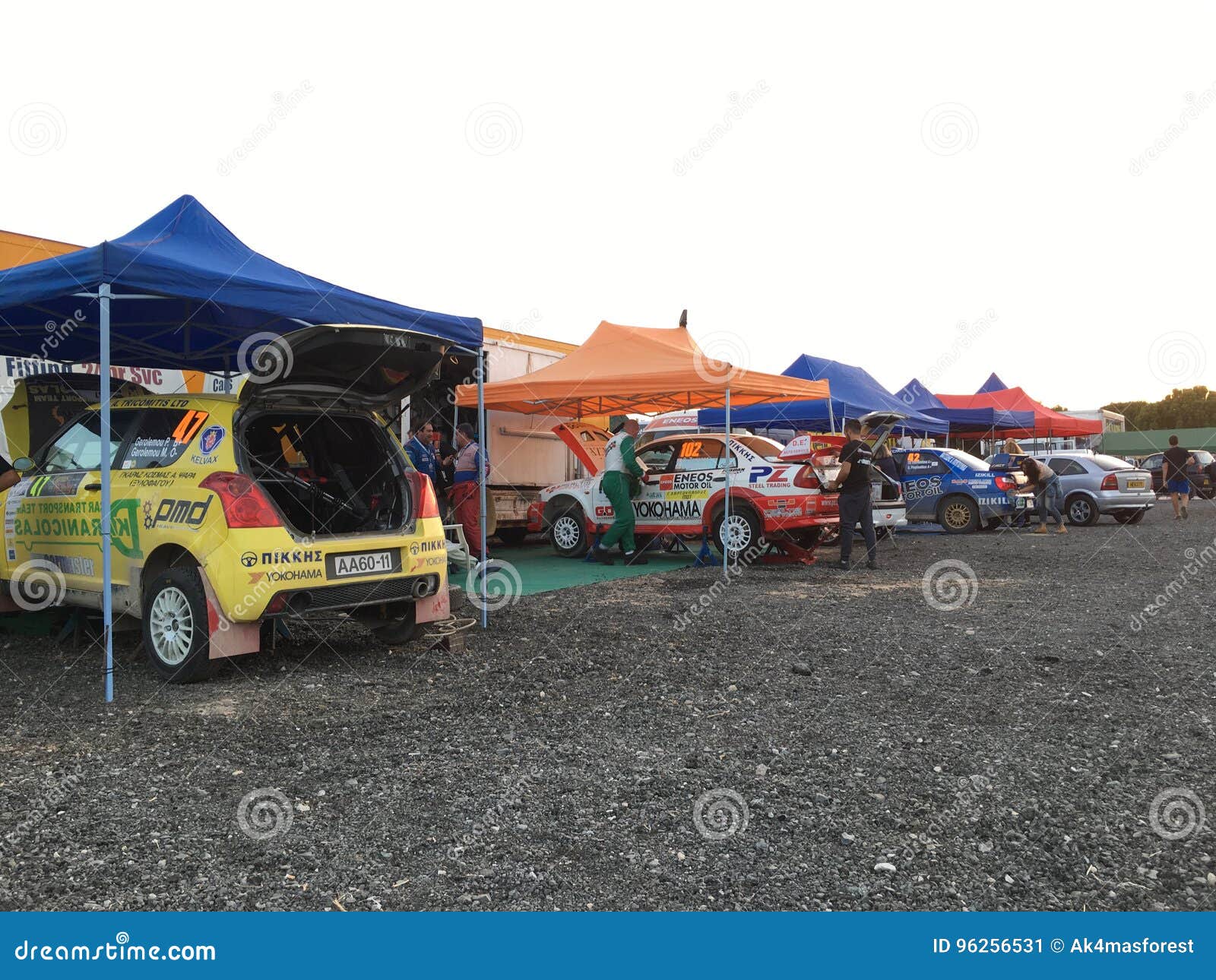 Cyprus Rally Pit stop editorial photo. Image of watching - 96256531