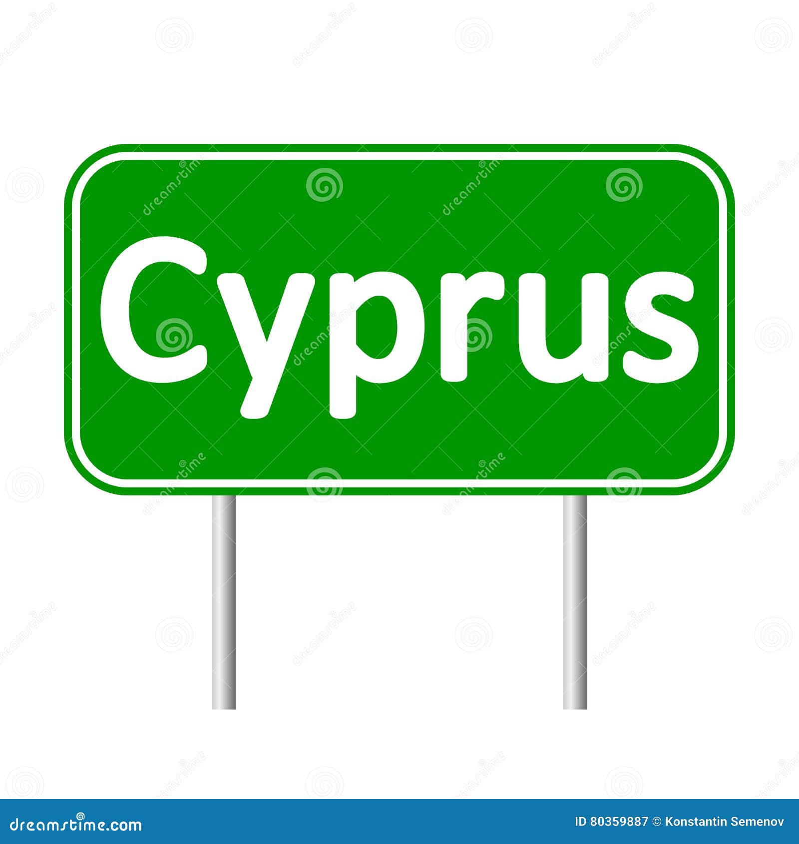Cyprus road sign. stock illustration. Illustration of billboard - 80359887