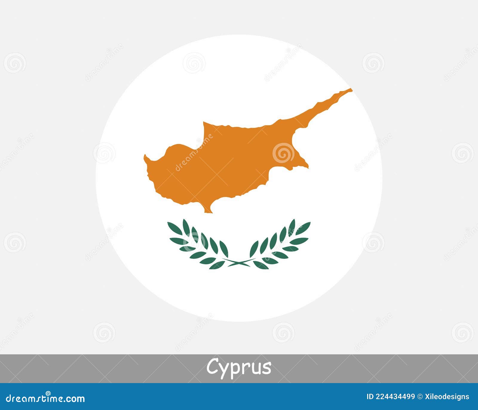 Cyprus Round Circle Flag. Cypriot Circular Button Banner Icon Stock ...