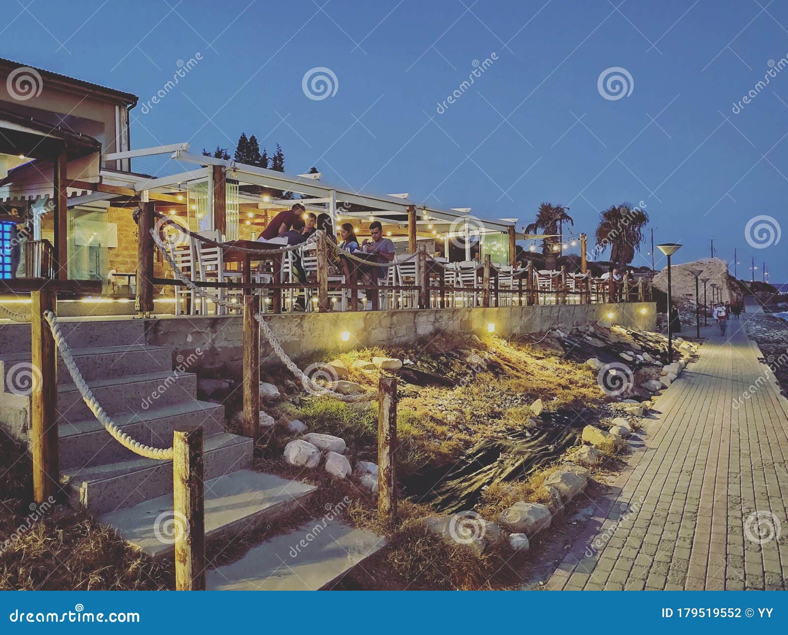 Cyprus Seaside Dining editorial photography. Image of vehicle - 179519552