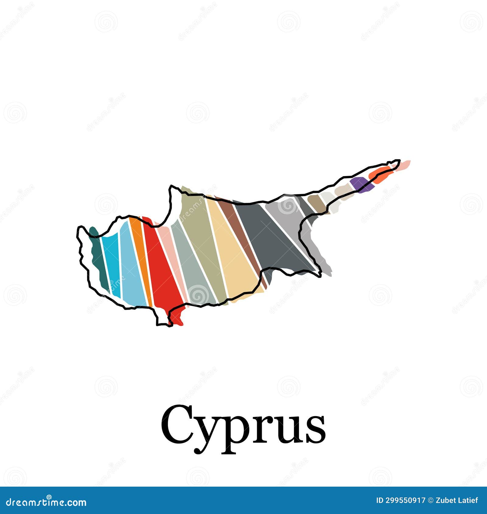 Cyprus Turkey Map Illustration Vector Design Template, Suitable for ...