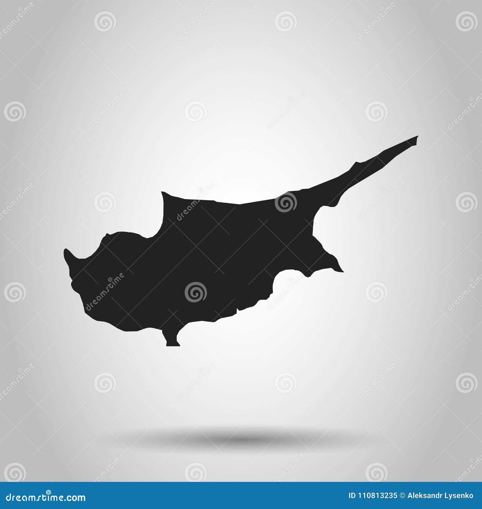 Cyprus Vector Map Isolated On White Background. High-Detailed Black ...