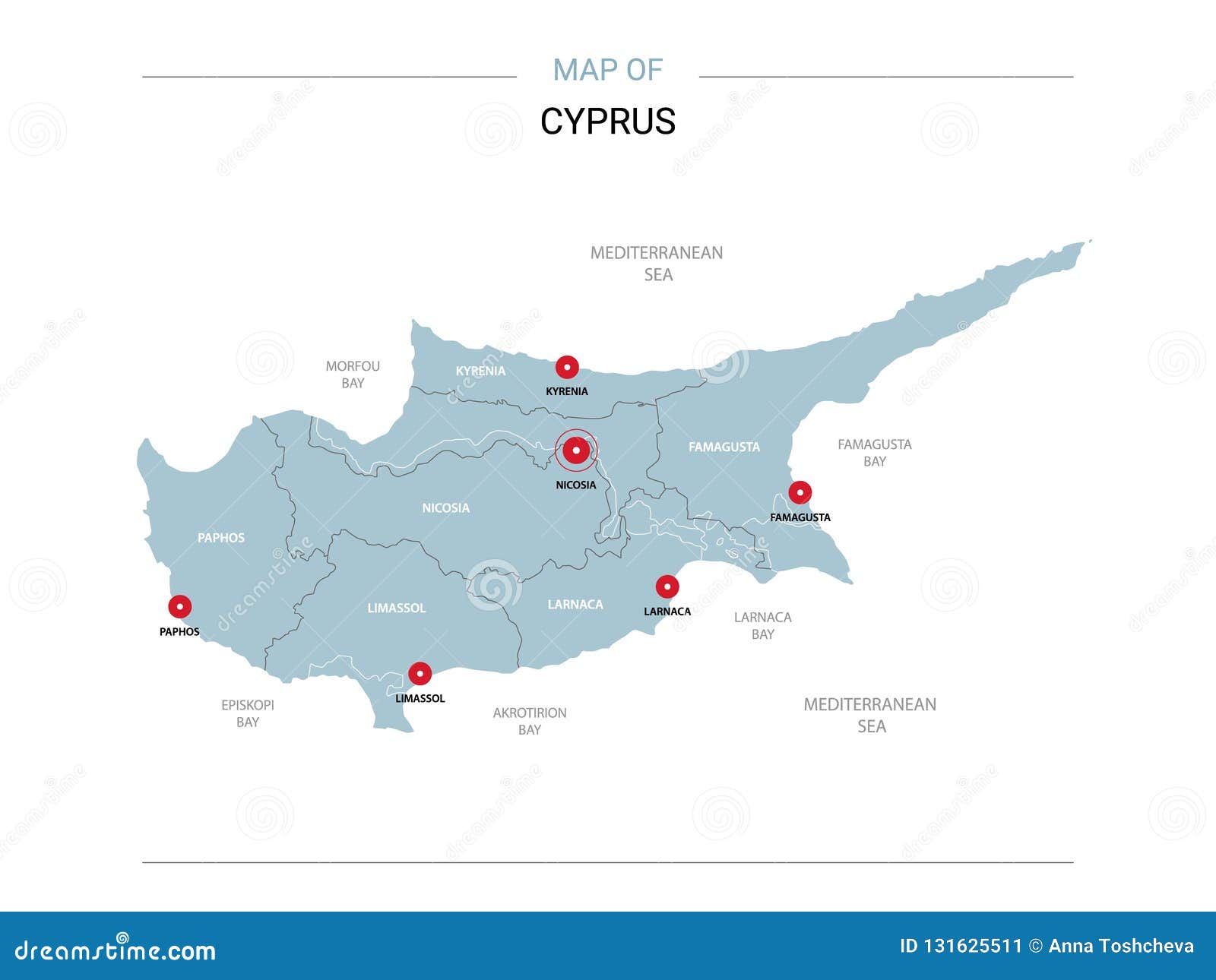 Cyprus vector map. stock vector. Illustration of infographic - 131625511