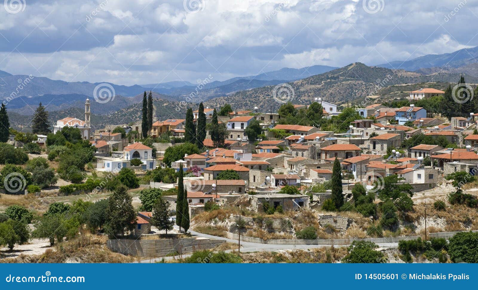 Cyprus Village of Kato Drys Stock Image - Image of landscape, scenery ...