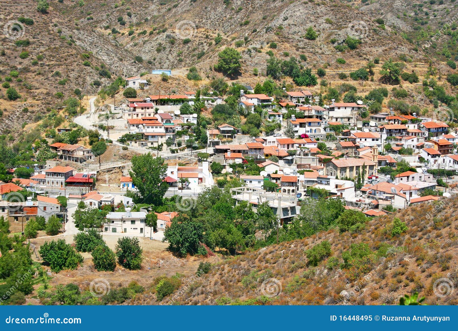 Cyprus village stock image. Image of blue, nature, scene - 16448495