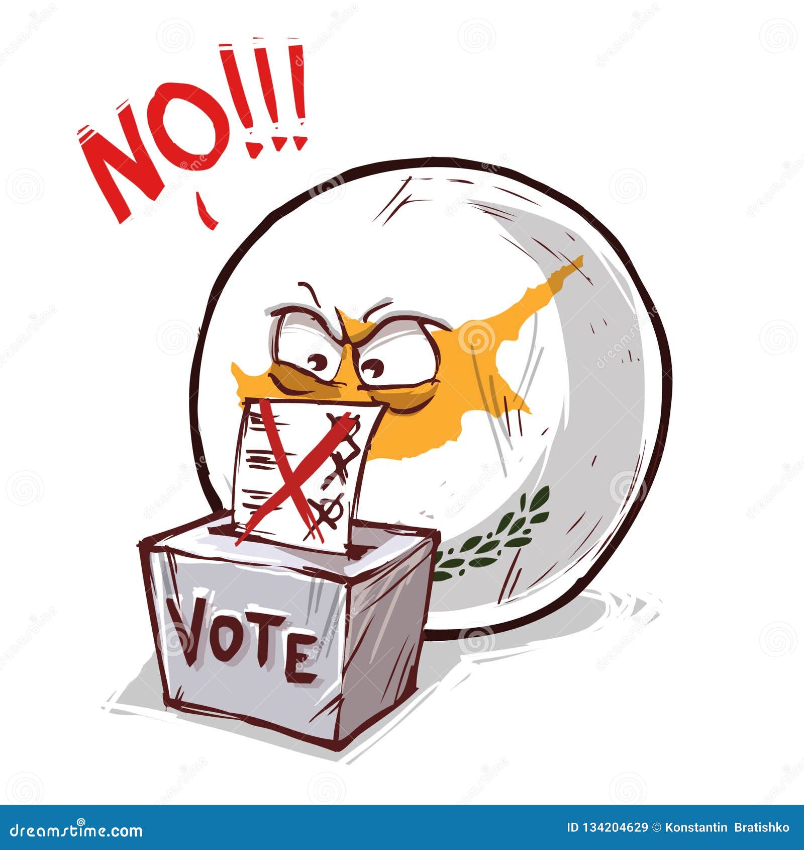 Cyprus voting no stock illustration. Illustration of place - 134204629