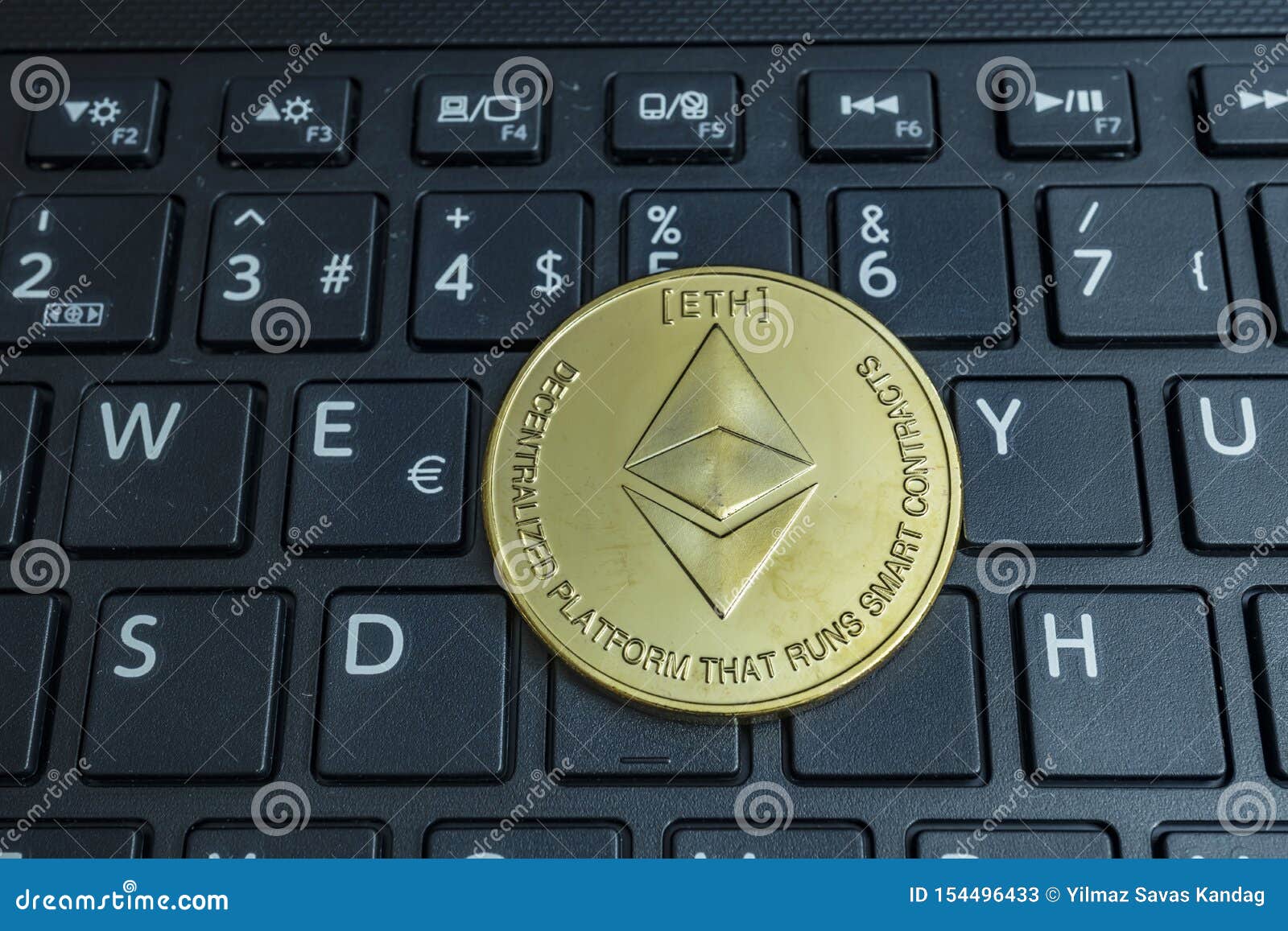 Cyripto Money Mining. Close Up Physical Cyrpto Money Coin. Stock Image ...