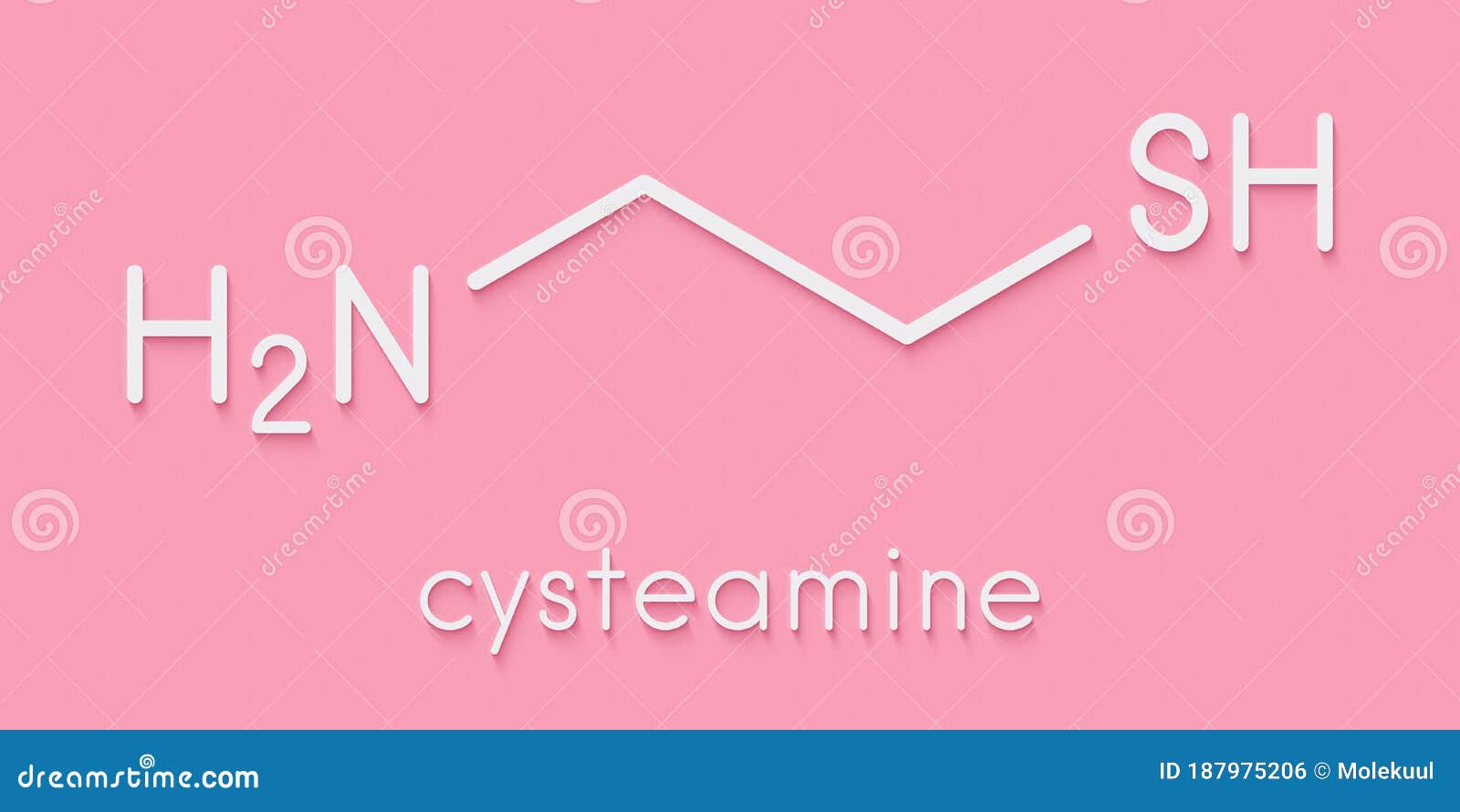 Cysteamine Drug Molecule. Skeletal Formula. Stock Illustration ...