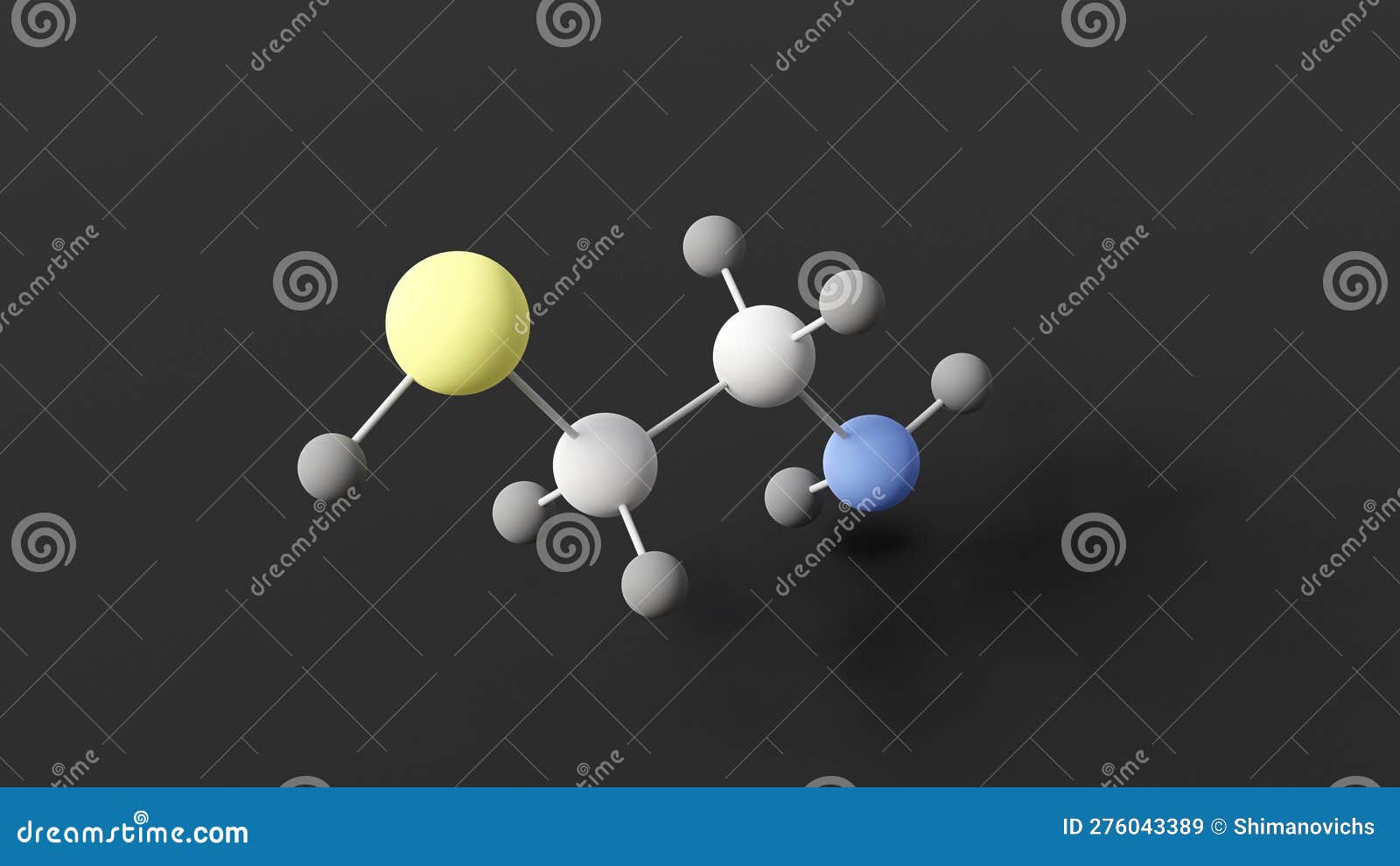 Cysteamine Molecule, Molecular Structure, Renal-urologic Agent, Ball ...