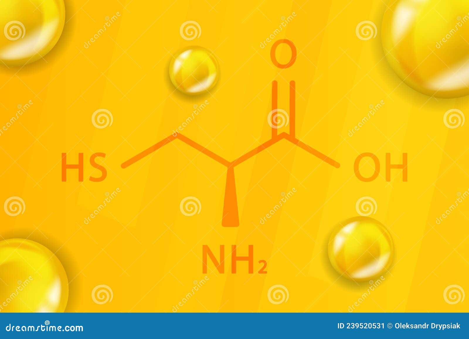 Cysteine Chemical Formula. Cysteine 3D Realistic Chemical Molecular ...