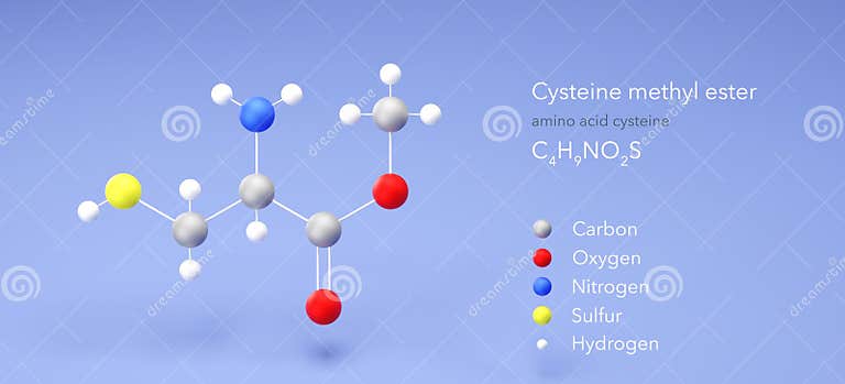 Cysteine Methyl Ester Molecule, Molecular Structures, Amino Acid ...